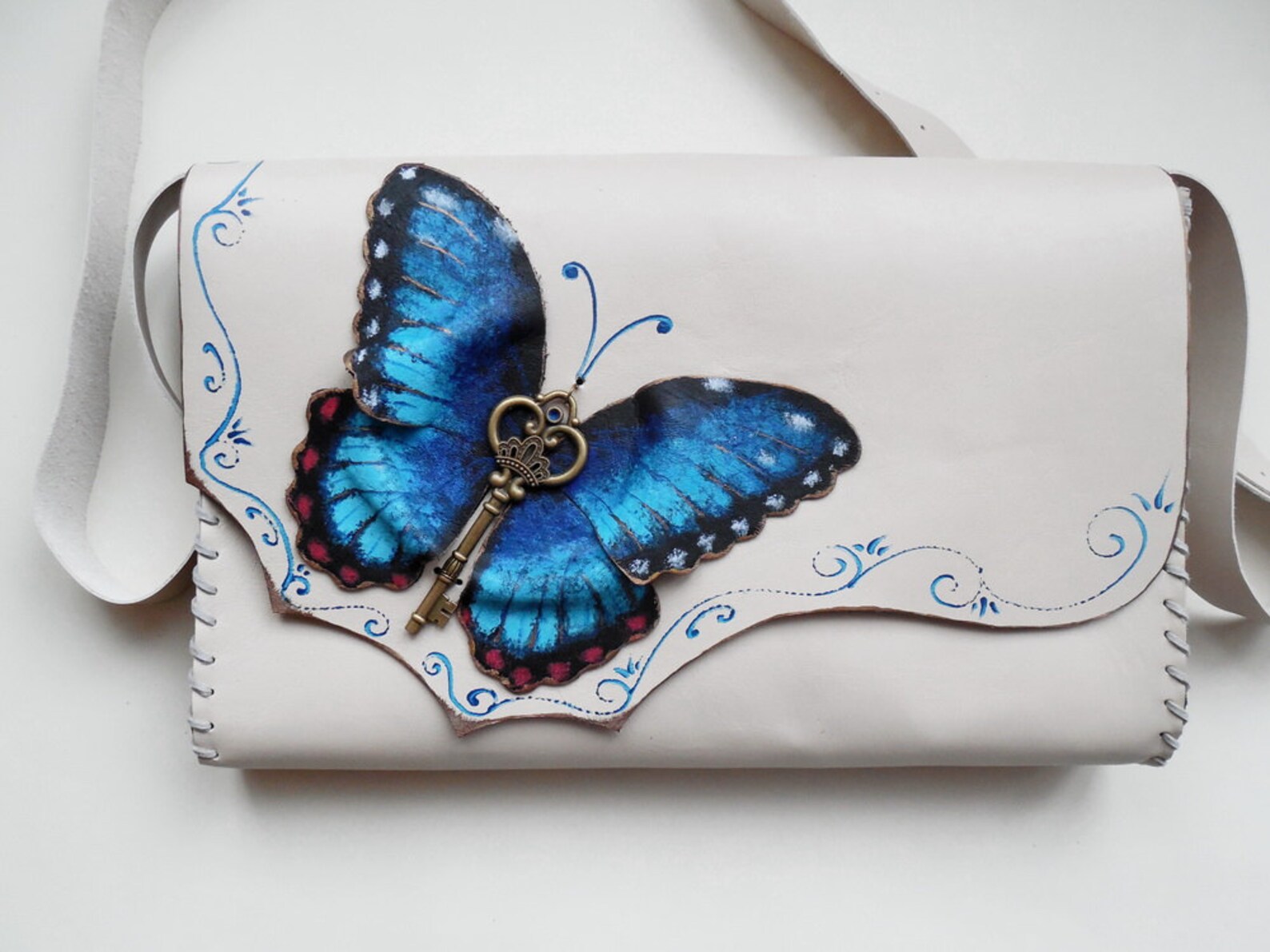Morpho Butterfly Bag Blue Butterfly Bag Painted Butterfly Purse ...
