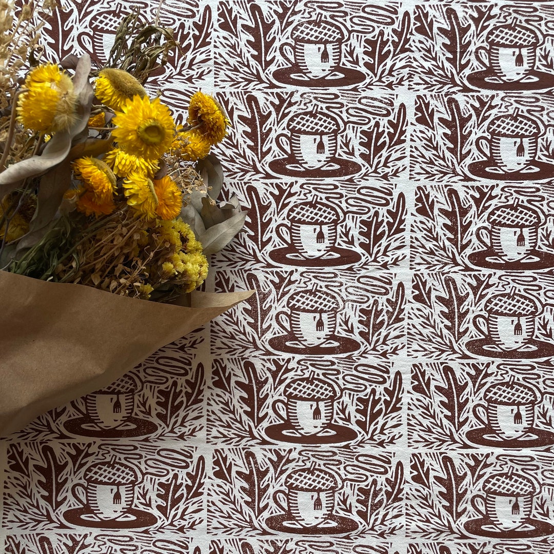 Acorn Tea Cup MADE TO ORDER Ships in 4-6 Weeks - Block Printed Tea ...