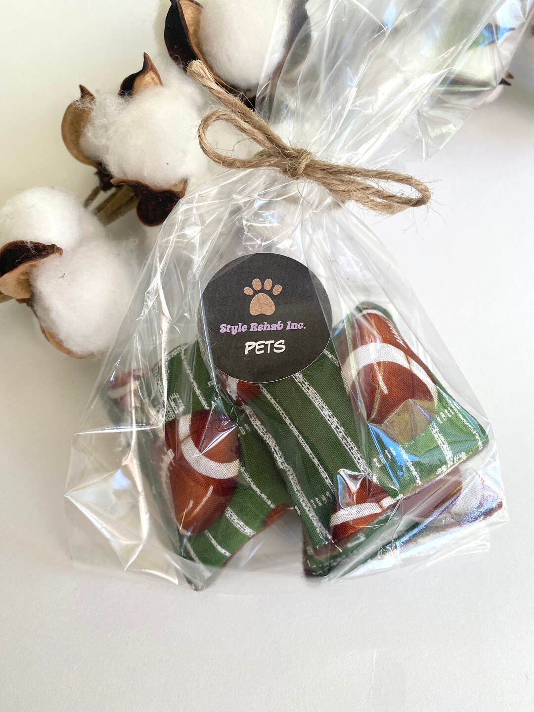 4 Football Catnip Sachets for Cats Little Pillow Toys for Pets Filled ...