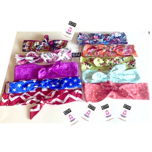 50's Headbands Knotted on Top Free Ship in USA Holds Hair Ties Cotton ...