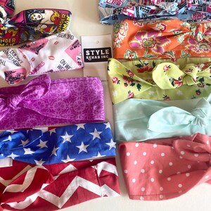 50's Headbands Knotted on Top Free Ship in USA Holds Hair Ties Cotton ...