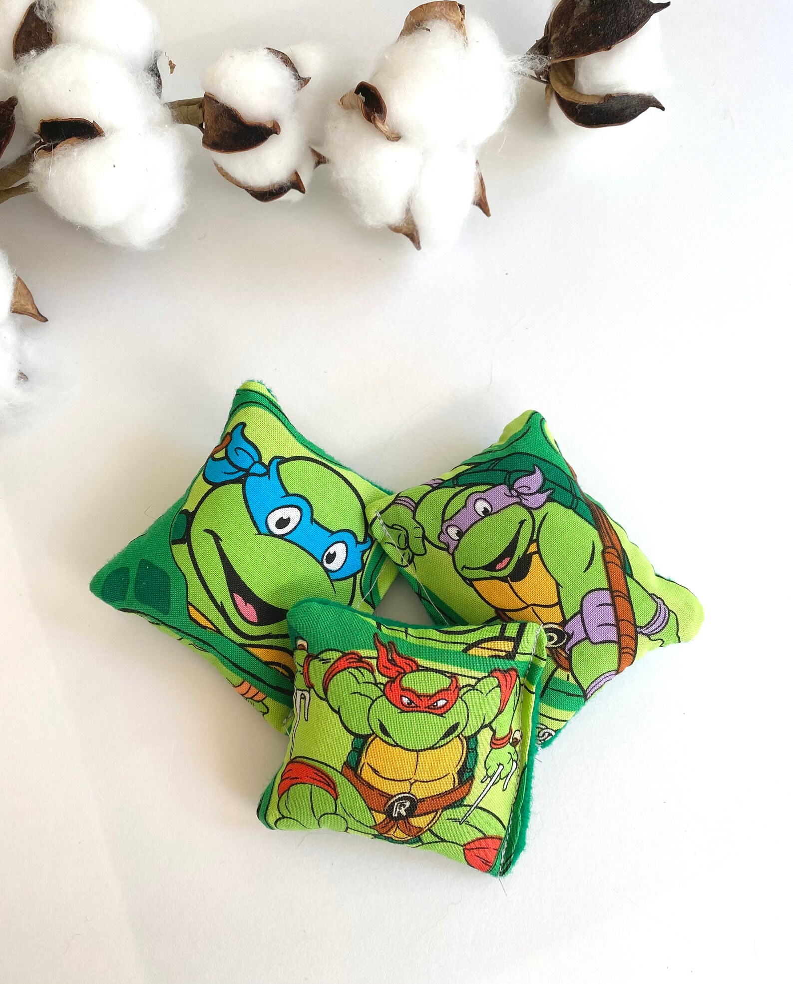 Ninja Turtle 4 Catnip Sachets, Little Pillow Toys Pets, With Cotton and ...