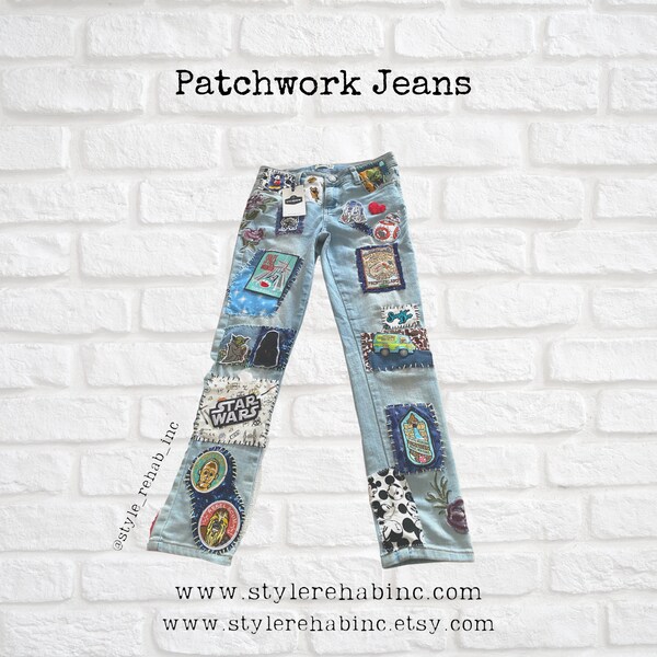 Patchwork Jeans - Etsy
