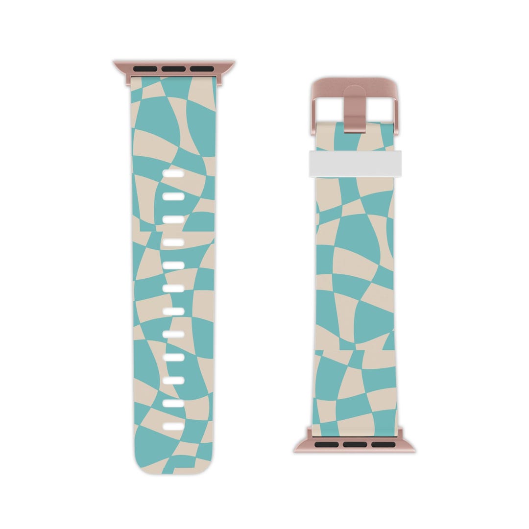 Shape Bending Apple Watch Band in Teal and Cream Gift for Her Soft ...