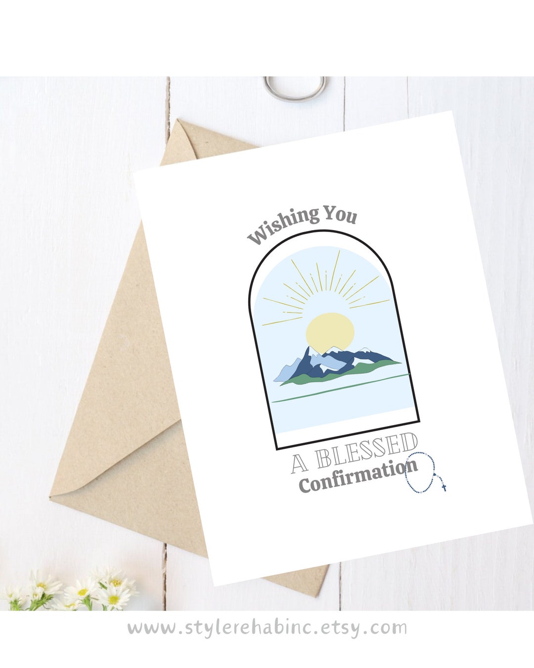 Digital Download Catholic Confirmation Card With Rosary Easy Download ...