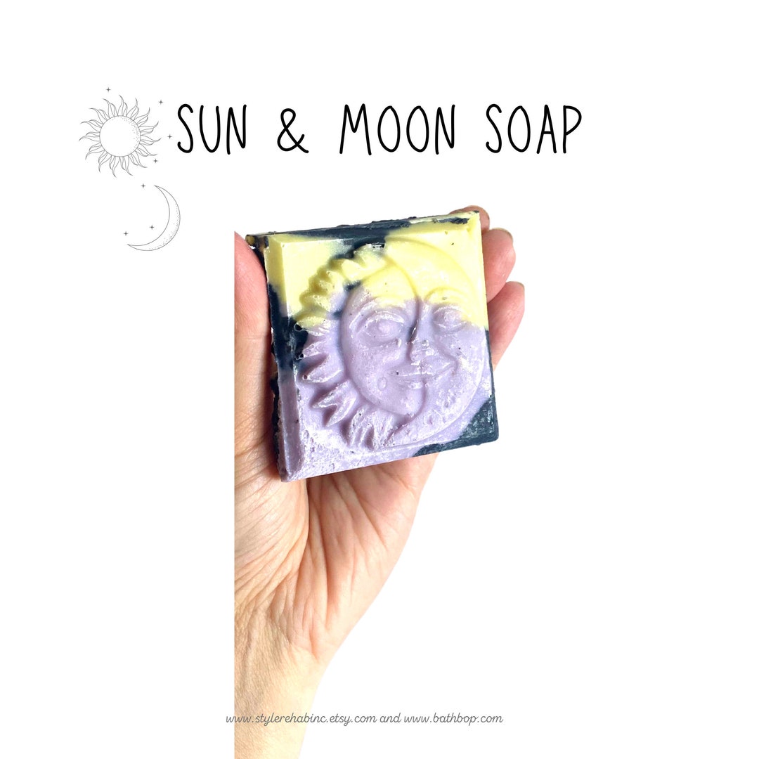 Kids Sun Soap Handmade Small Soap Sun and Moon Made With Salt Charcoal ...