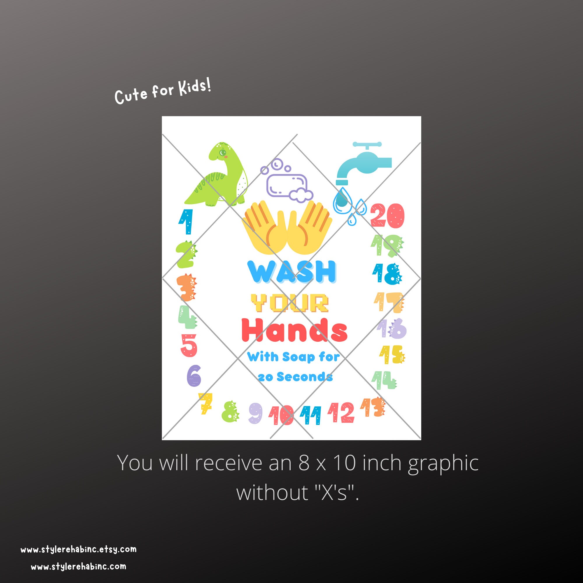 Digital Download Kids Wash Your Hands Sign PDF PNG File 8x10 or 2 5x8 ...