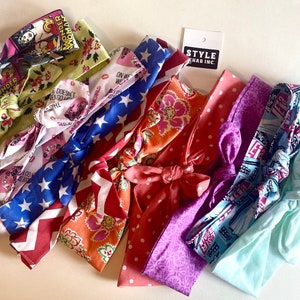 50's Headbands Knotted on Top Free Ship in USA Holds Hair Ties Cotton ...