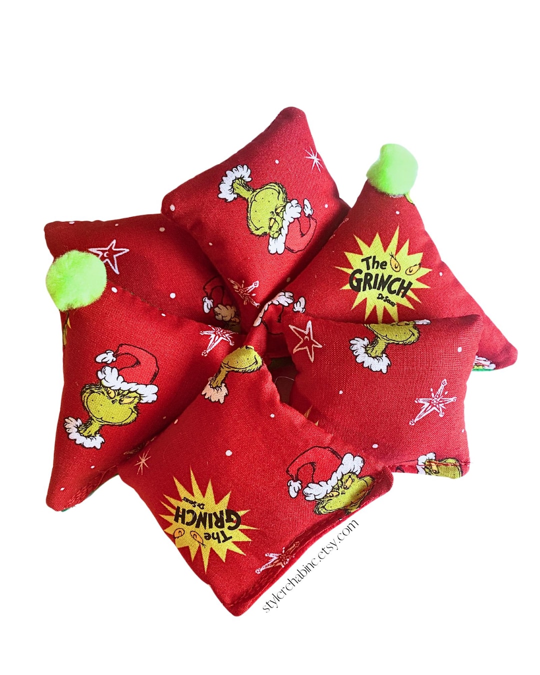 The Grinch 4 Catnip Sachets Christmas Gift Pet Toys With Cotton and ...
