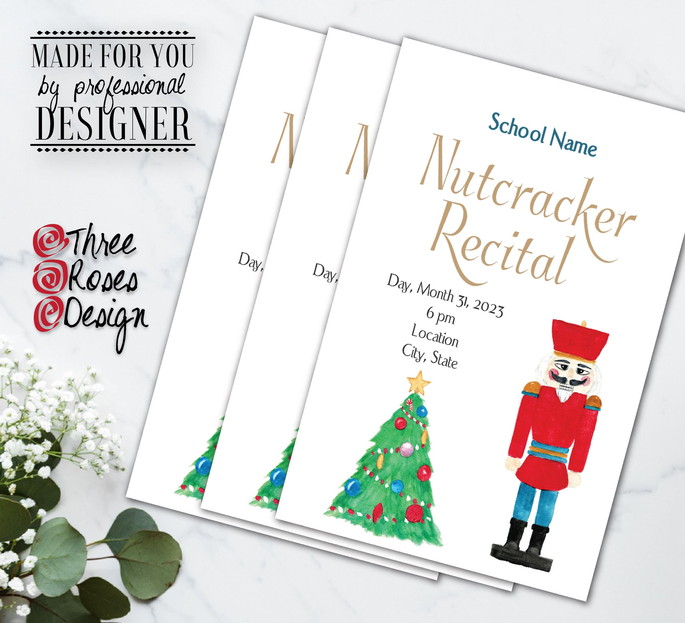 Nutcracker Ballet Recital Program Made to Order for You by Professional Designer Customized for ...