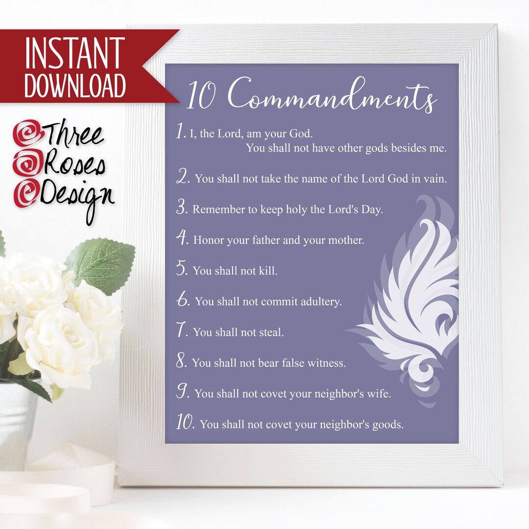 The Ten 10 Commandments Instant Download Digital Print Print It ...