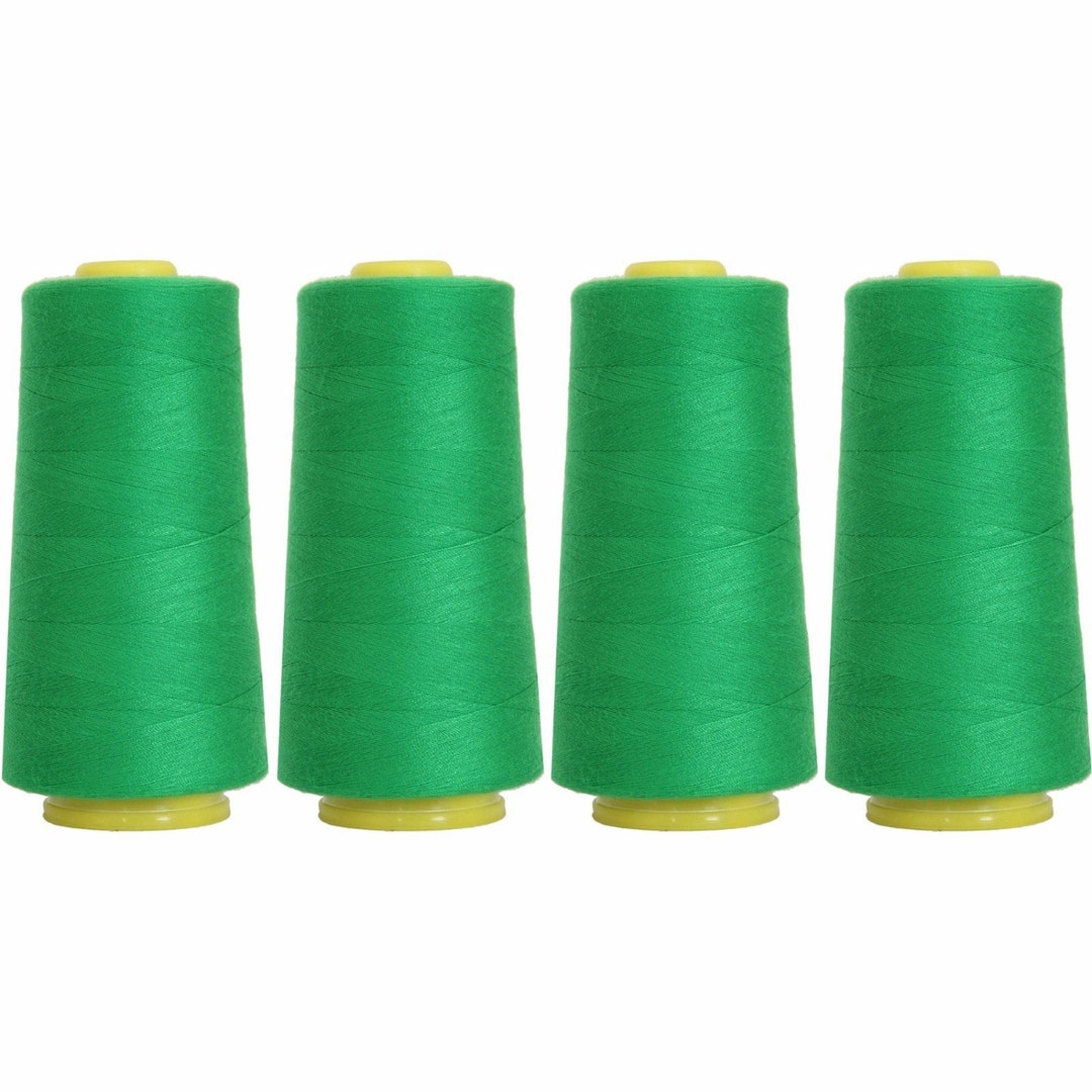 4 Big Cones Dk Grass Green Serger Sewing Thread 2750 Yd Tex 27 40s2 ...