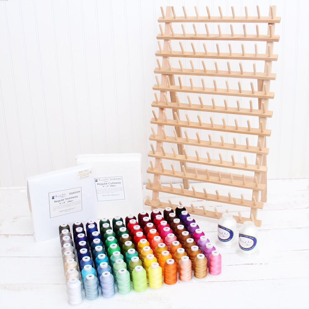 Machine Embroidery Set 80 Colors Polyester Thread , Bobbin, Stabilizer ...