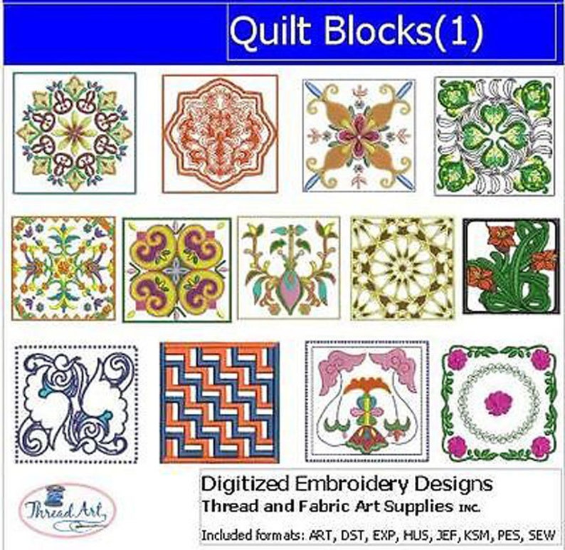 Machine Embroidery Design Set Quilt Blocks1 13 Designs - Etsy