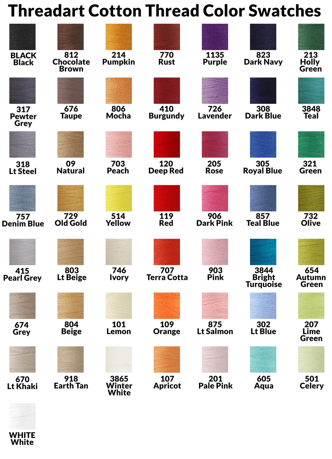 Cotton Thread for Quilting Sewing and Serging 50 Colors - Etsy