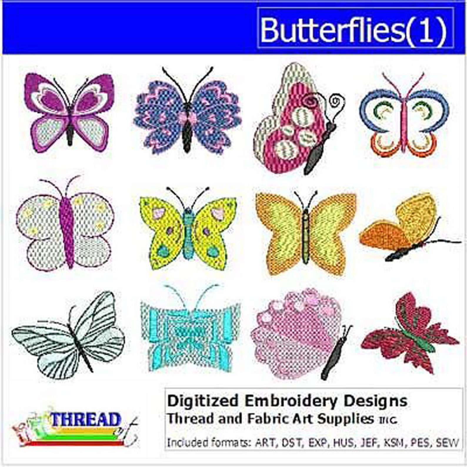 Machine Embroidery Design Set Butterflies1 12 Designs | Etsy