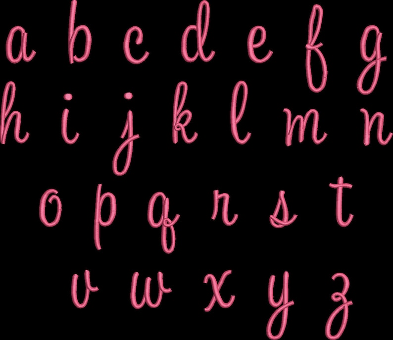 Sweetheart Font Machine Embroidery Design Set - Script Cursive Alphabet ...