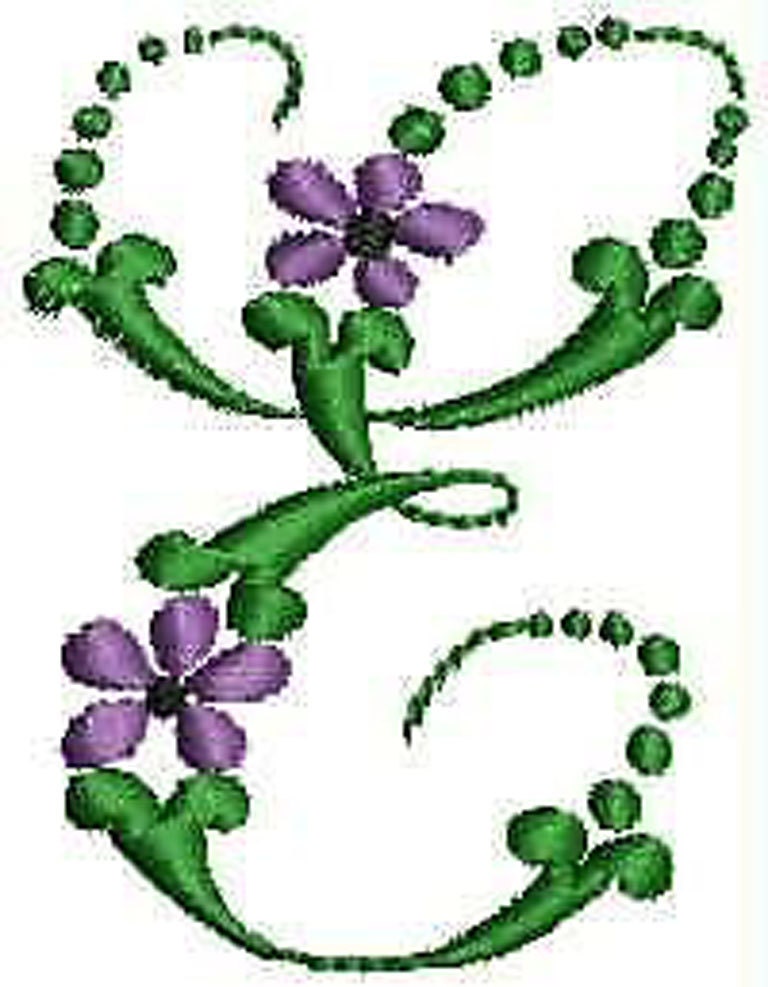 Machine Embroidery Design Set Floral Alphabet 26 Designs | Etsy