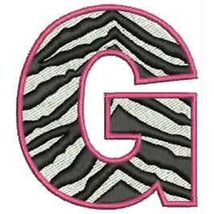Zebra Font Machine Embroidery Design Set - Zebra Alphabet Capital ...