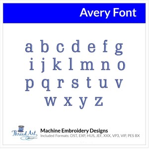 Avery Block Font Machine Embroidery Design Set - Alphabet Letters BX ...