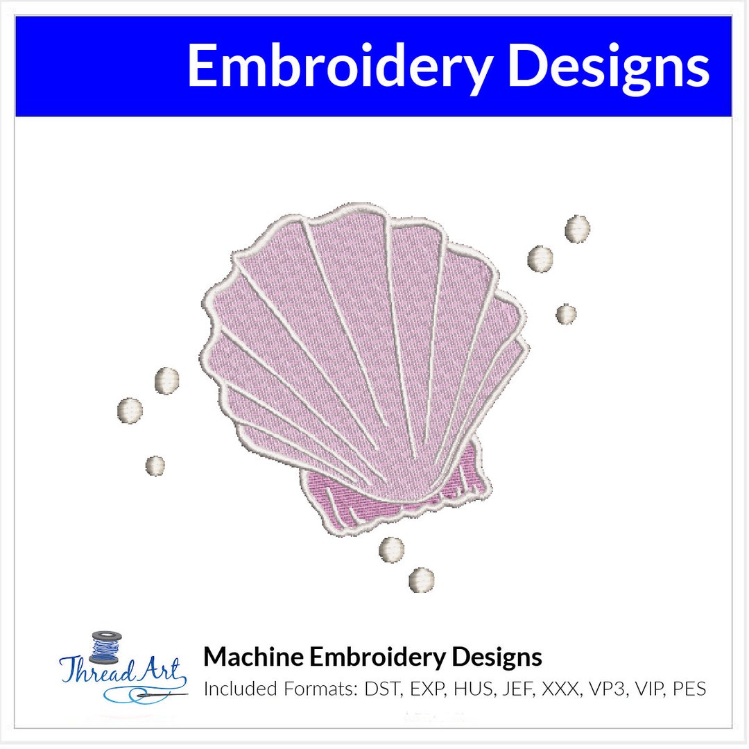 Sea Shell Embroidery Design Instant Download - Multiple Sizes - 8 ...