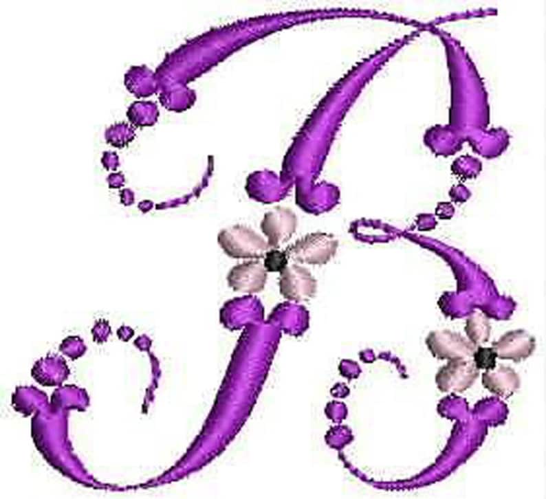 Machine Embroidery Design Set Floral Alphabet 26 Designs - Etsy