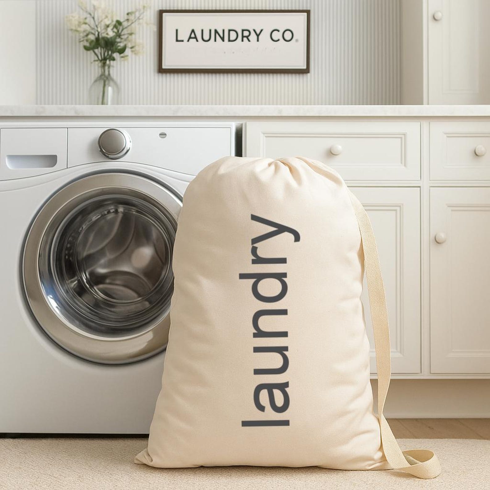 Personalized Laundry Bag Duffle Bag Large Spacious Drawstring 100% ...