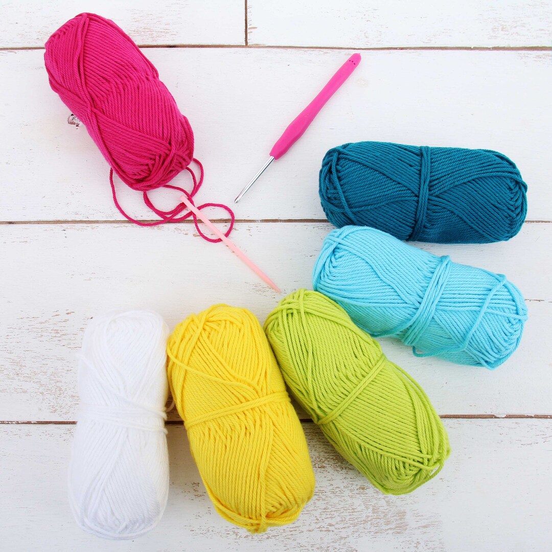 Crochet 100% Pure Cotton Yarn Set - 6 Pack of Spring Flower Colors - Etsy
