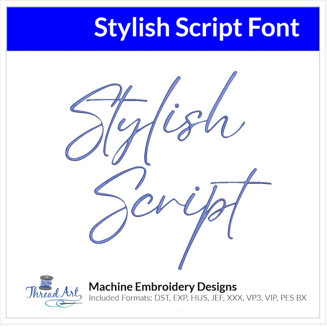 Stylish Script Font Machine Embroidery Design Set - Cursive Alphabet ...
