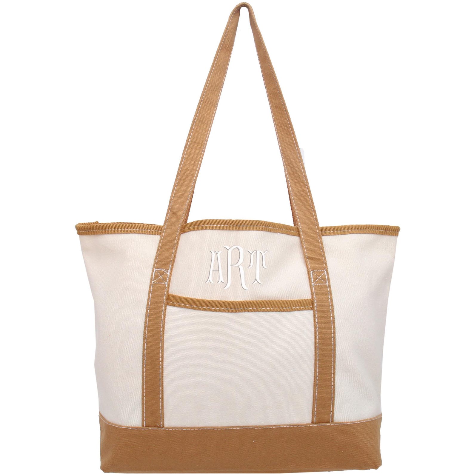 Embroidered Beach Tote Bag - Personalized Monogrammed Canvas Tote Bag ...