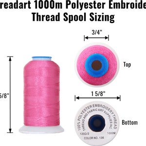 Polyester Machine Embroidery Thread Set 20 Royal Colors - 1000m Cones ...
