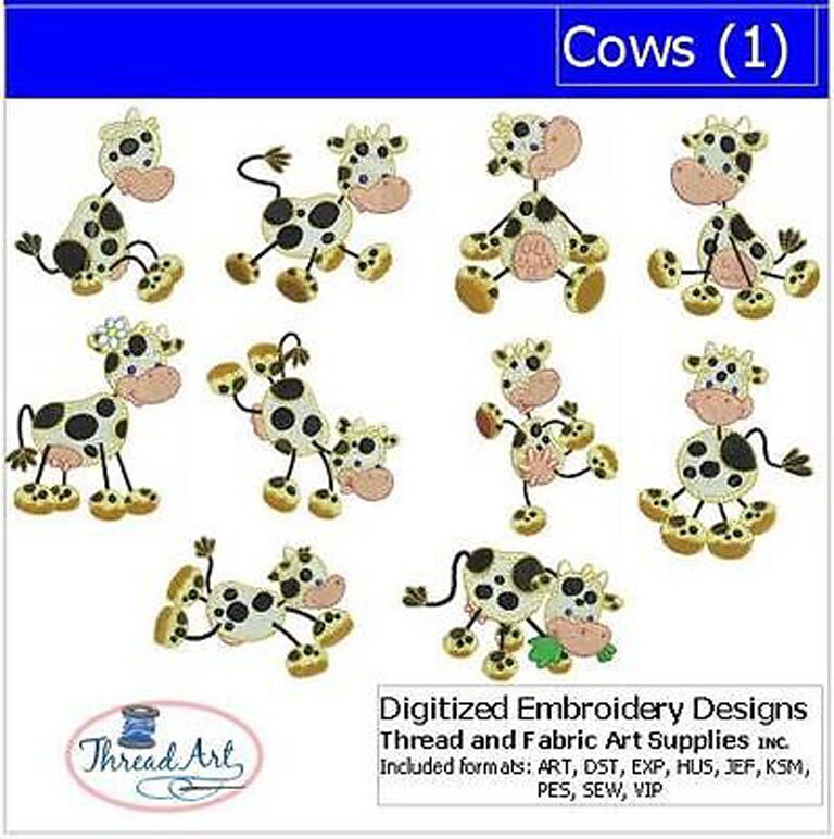 Machine Embroidery Design Set Cows1 10 Designs 9 | Etsy