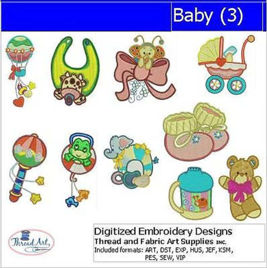 Machine Embroidery Design Set - Baby(3) - 10 Designs - 9 Formats ...