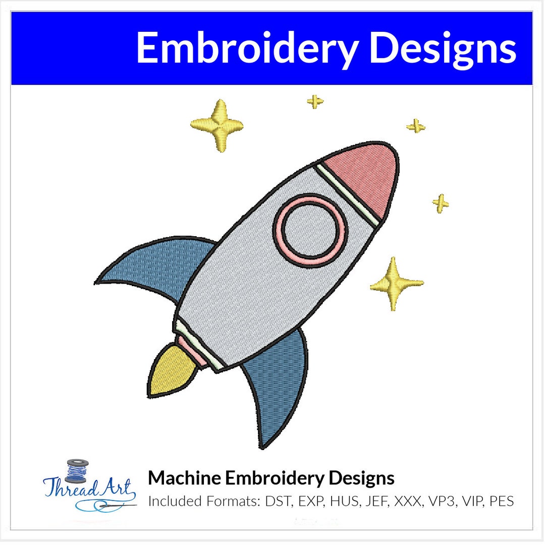 Cute Rocket Embroidery Design Instant Download Cute Kids Design - 3 ...