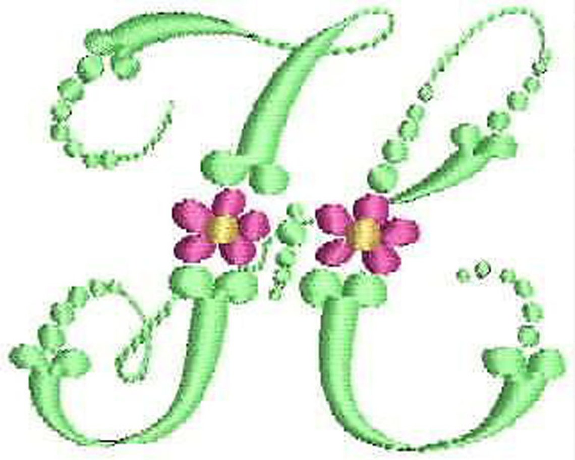 Machine Embroidery Design Set Floral Alphabet 26 Designs | Etsy