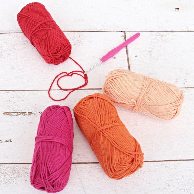 Crochet 100% Pure Cotton Yarn Set - 4 Pack of Flower Child Colors - Etsy
