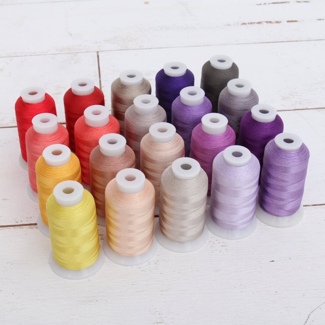 Polyester Machine Embroidery Thread Set - 20 Frosty Colors - 1000m ...