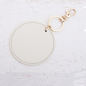Personalized Circle Key Chain Bag Pendant Pink, Ivory, or Black for ...
