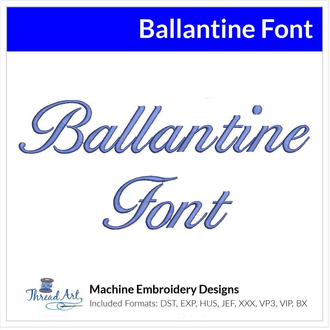 Ballantine Font Machine Embroidery Design Set - Cursive Alphabet ...