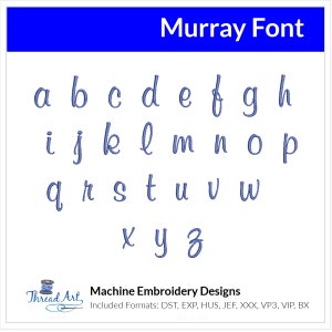Murray Font Machine Embroidery Design Set - Cursive Alphabet Letters BX ...