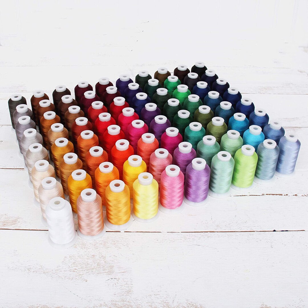 80 Colors of Polyester Embroidery Machine Thread | 500M (550yd) Spools ...
