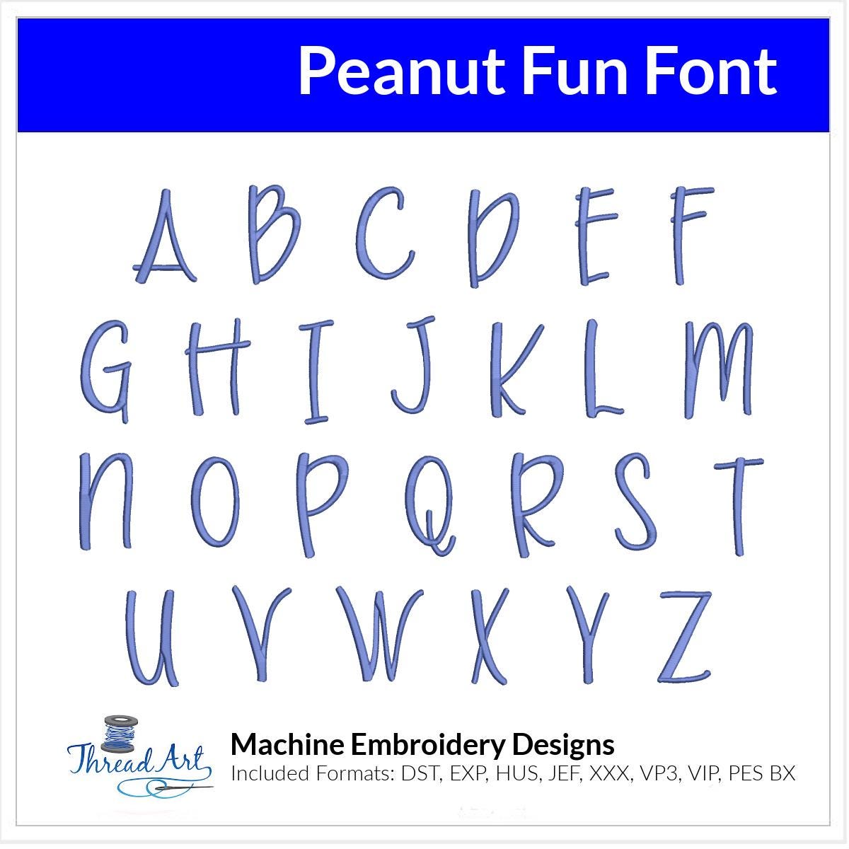Peanut Fun Font Machine Embroidery Design Set - Alphabet Letters BX ...