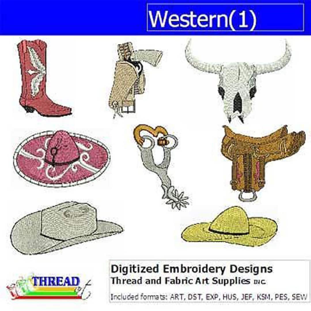 Machine Embroidery Design Set - Western(1) - 8 Designs - 9 Formats ...