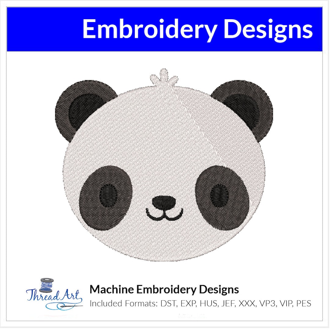 Cute Panda Face Embroidery Design Instant Download Cute Kids Design - 3 ...