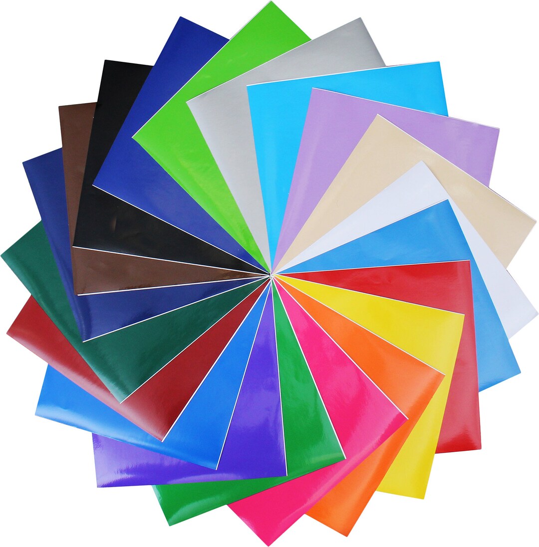 20 Sheet Premium Self Adhesive Sign Vinyl Film Set - 12" X 12" Squares ...