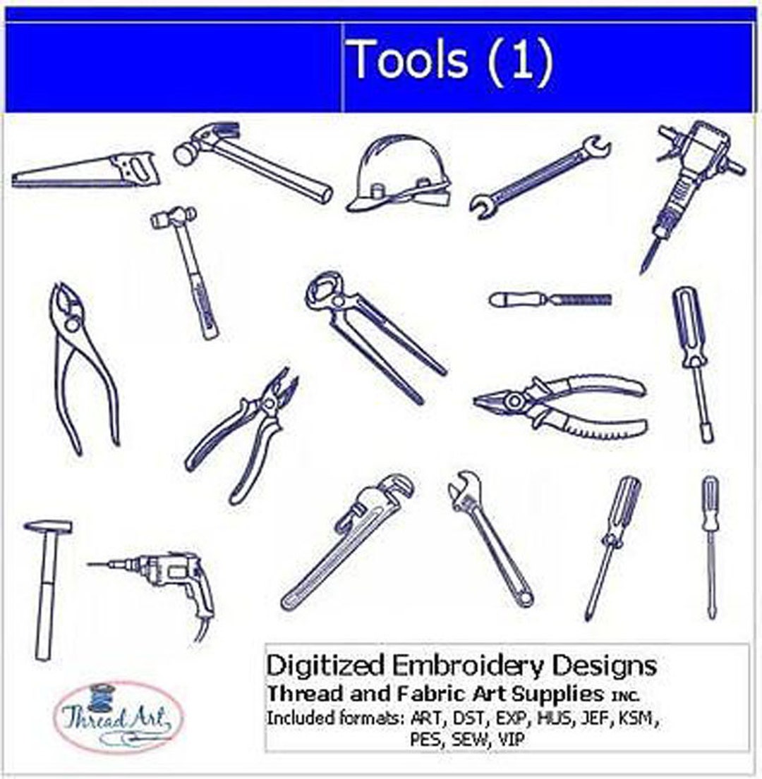 Machine Embroidery Design Set - Tools(1) - 18 Designs - 9 Formats ...