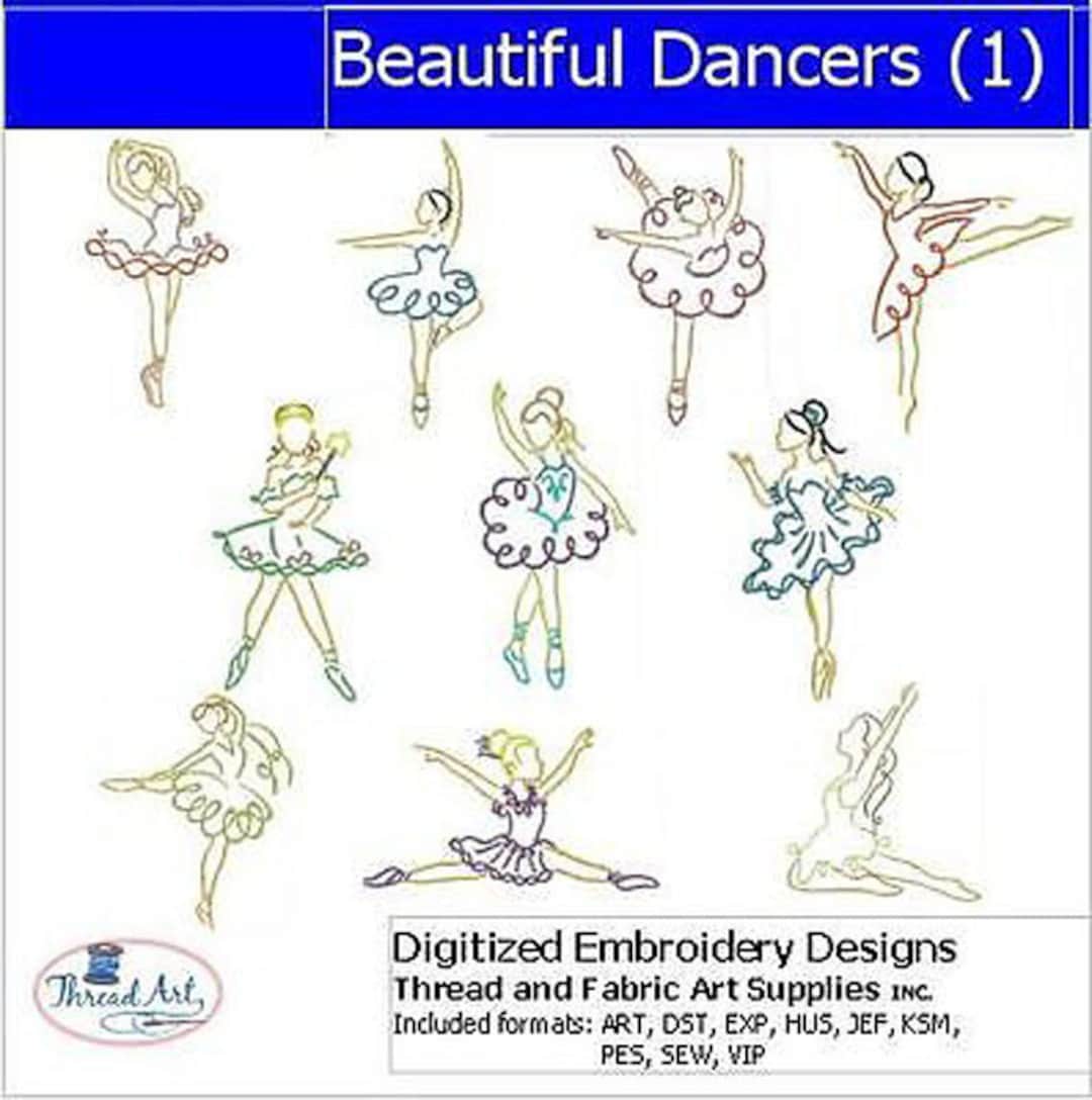 Machine Embroidery Design Set - Beautiful Dancer(1) - 10 Designs - 9 ...