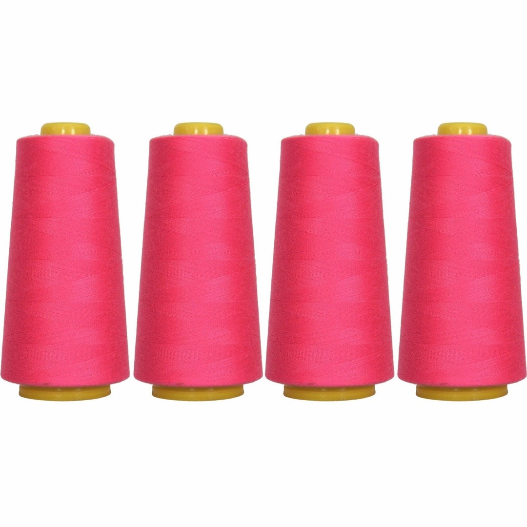 4 Big Cones Hot Pink Serger Sewing Thread 2750 Yd Tex 27 40s/2 ...