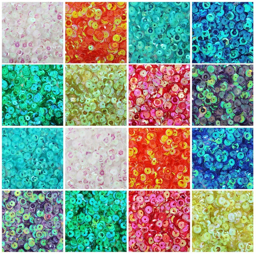 Loose Cup Sequins - Iridescent - 720/pack - 4mm & 6mm 16 Colors ...