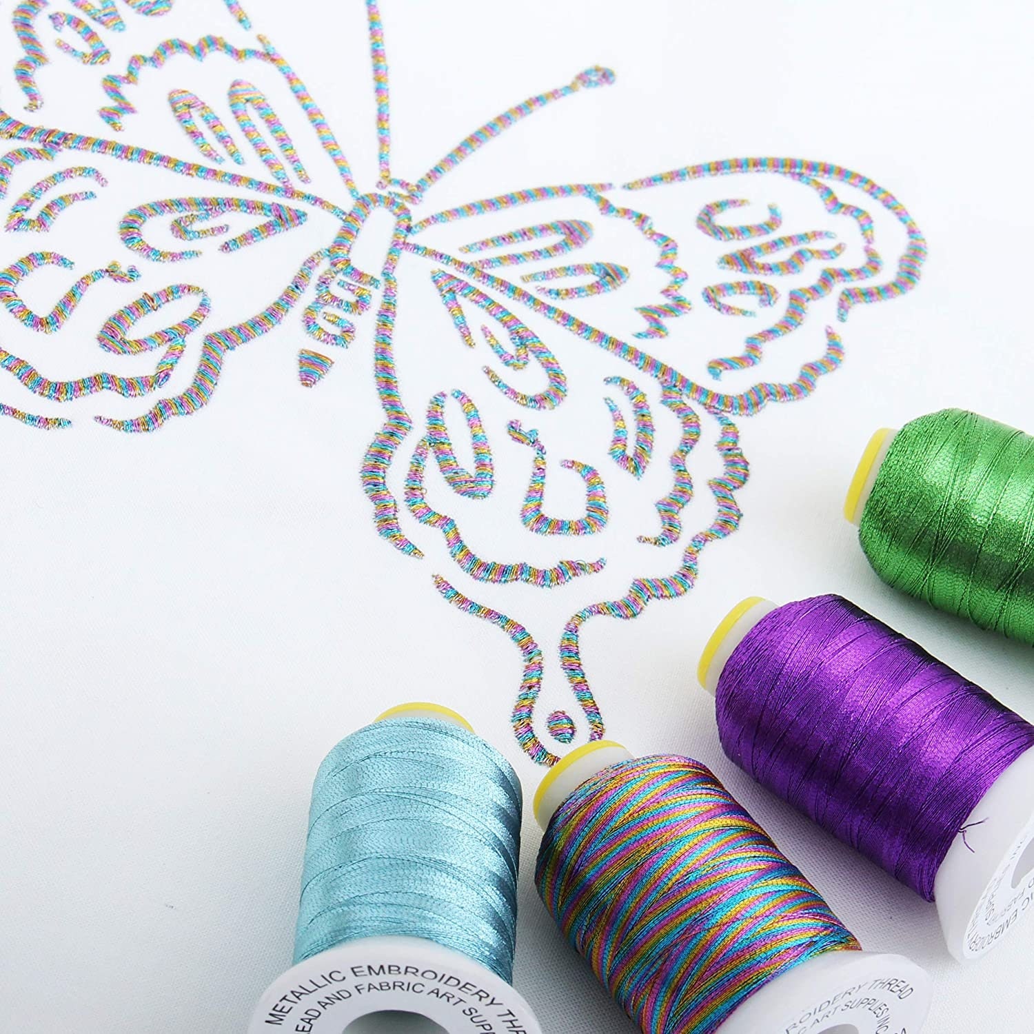 Threadart 8 Cones Metallic Embroidery Thread Set 500 Meter - Etsy